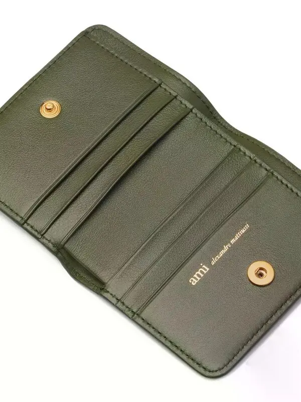 AMI Paris Carrousel Leather Wallet - Green