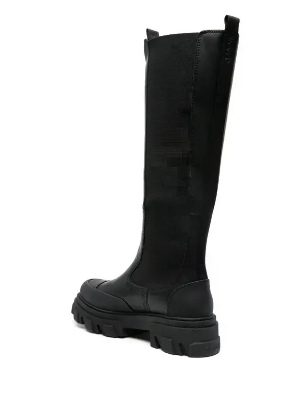 GANNI Knee-high Chelsea Boots - Black
