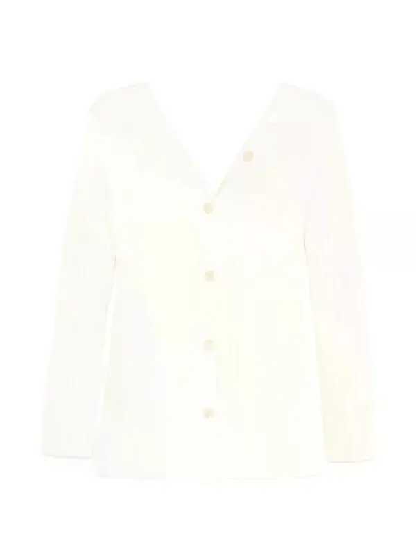 Theory Button-back V-neck Cardigan - Neutrals