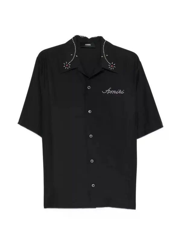 Amiri Embellished Short-sleeve Shirt - Black