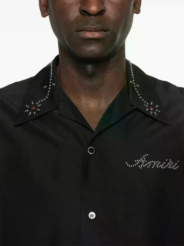 Amiri Embellished Short-sleeve Shirt - Black