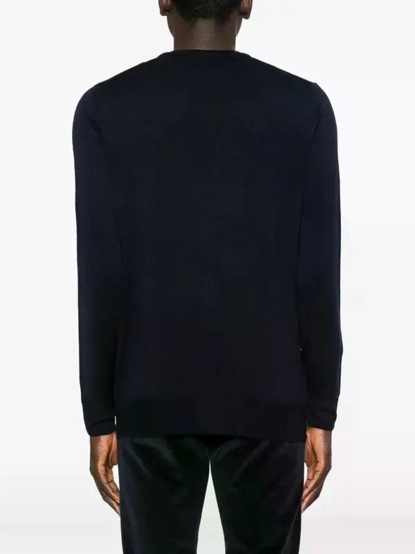Canali V-neck Button Cardigan - Blue