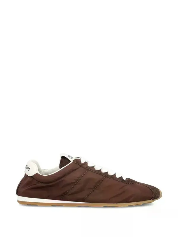 Miu Miu Plume Lace-up Sneakers - Brown