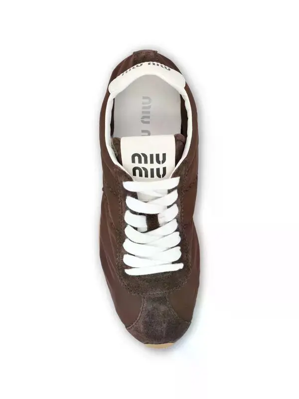 Miu Miu Plume Lace-up Sneakers - Brown