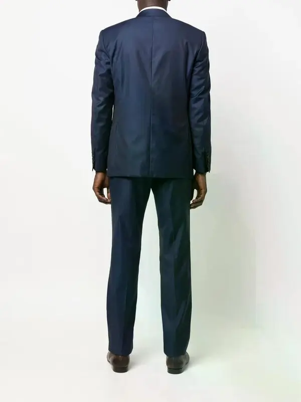 Canali Logo-patch Single-breasted Suit - Blue