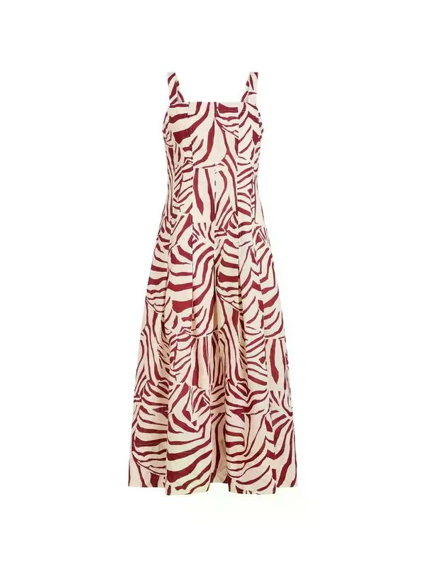 MARIE OLIVER Dixon Zebra-print Midi Dress
