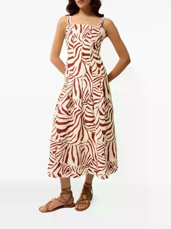 MARIE OLIVER Dixon Zebra-print Midi Dress