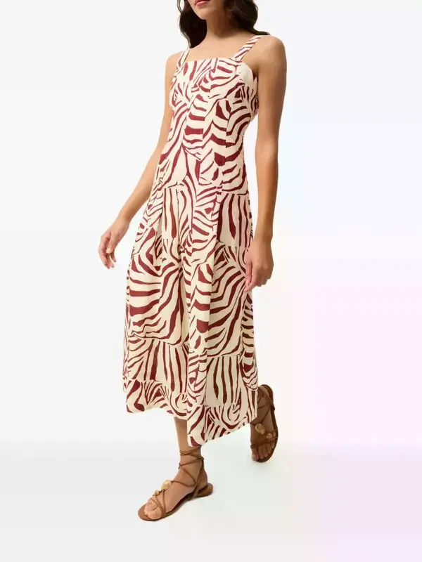 MARIE OLIVER Dixon Zebra-print Midi Dress