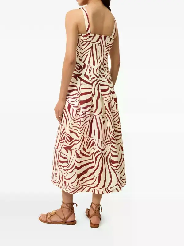 MARIE OLIVER Dixon Zebra-print Midi Dress