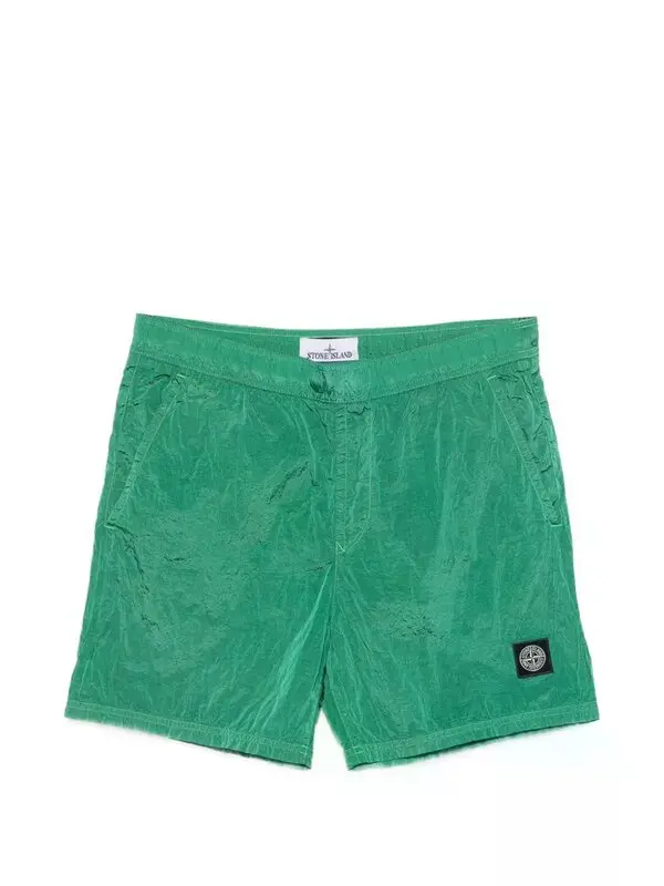 Stone Island Logo Patch Swim Shorts - Green