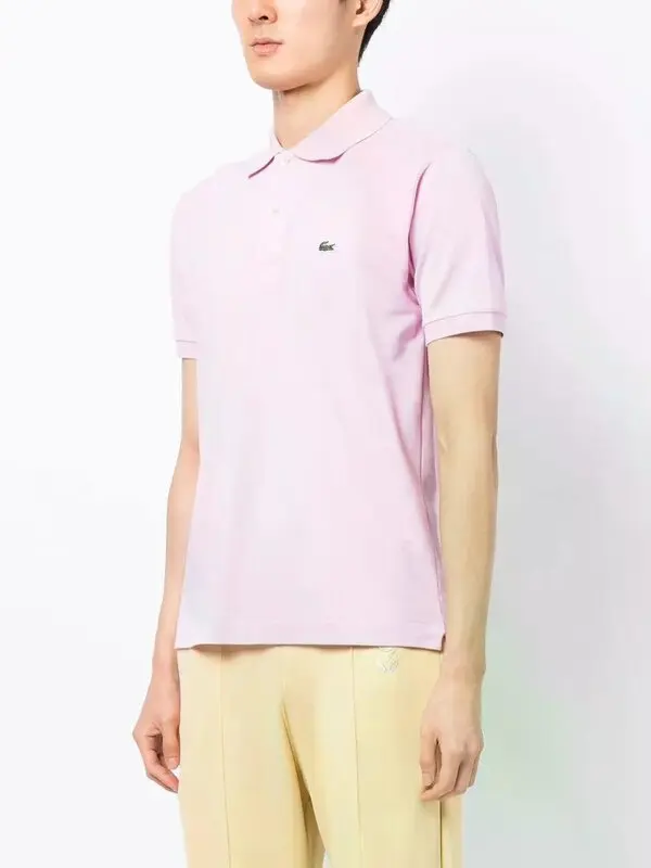 Lacoste Chest Logo-patch Polo Shirt - Pink