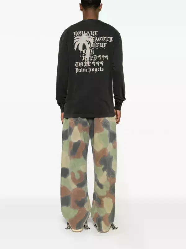 Palm Angels Monogram-print Cotton T-shirt