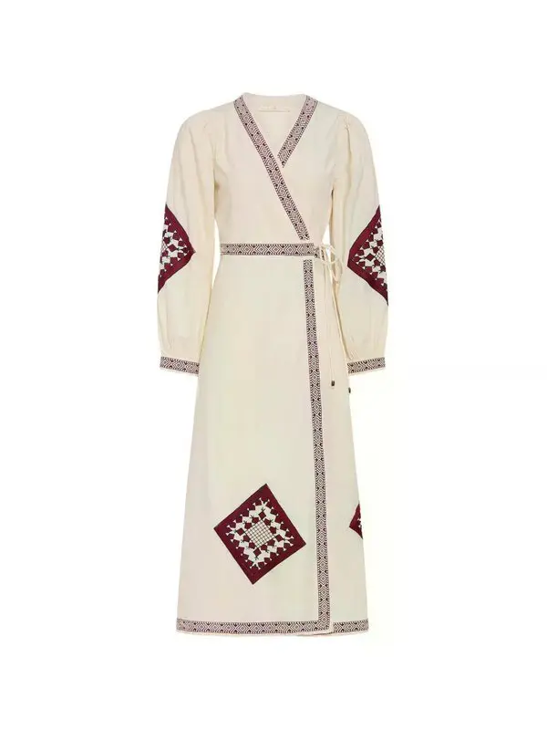 MARIE OLIVER Naomi Embroidered Midi Dress