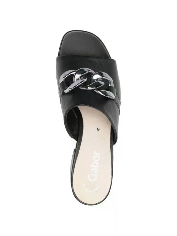 Gabor Chain-embellished Mules - Black