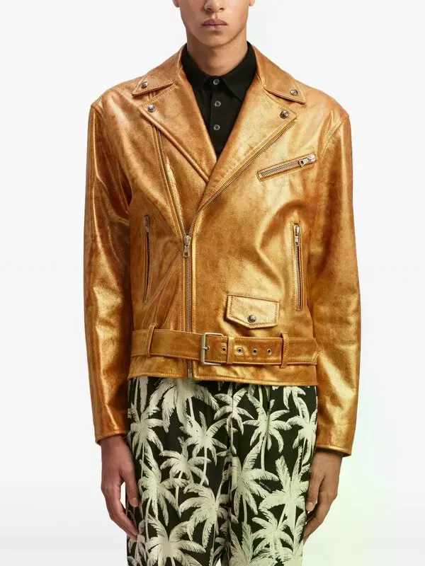 Palm Angels City Laminated Biker Jacket