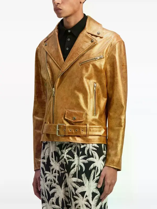 Palm Angels City Laminated Biker Jacket