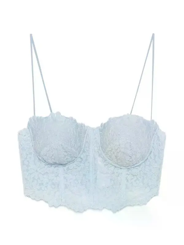 Ermanno Scervino Lace Spaghetti-strap Top - Blue
