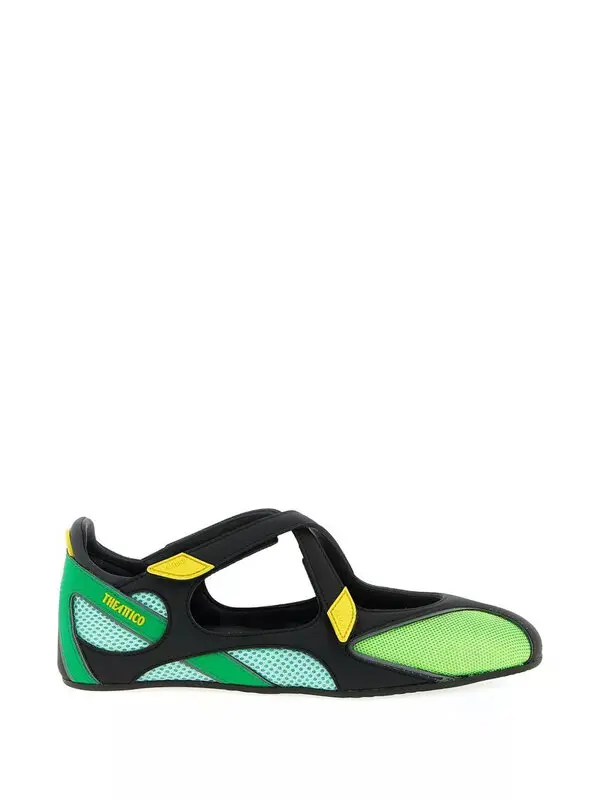 Attico Adjustable Strap Ballet Flats - Black