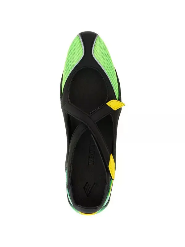 Attico Adjustable Strap Ballet Flats - Black
