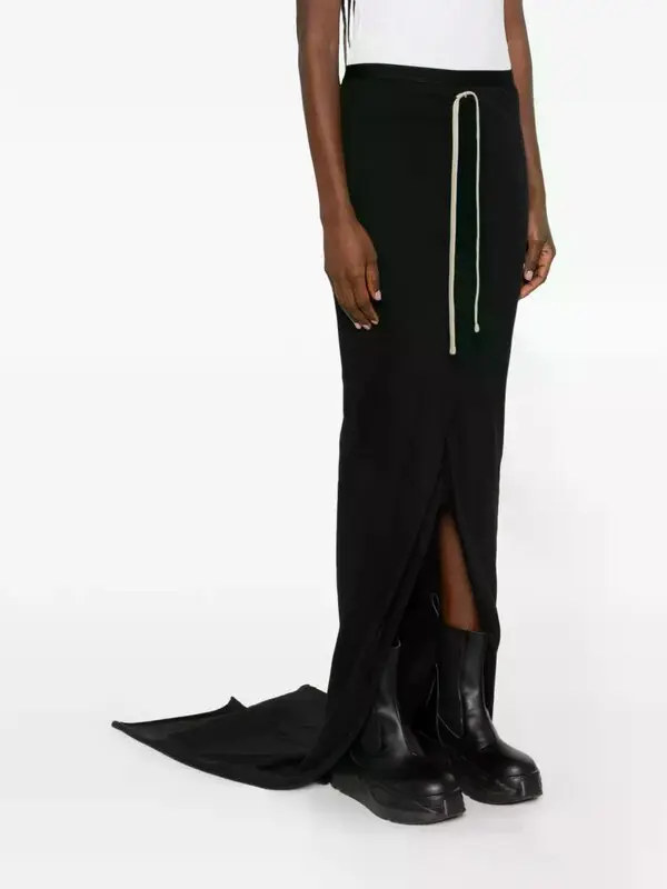 MONCLER + RICK OWENS Striped Knit Maxi Skirt - Black