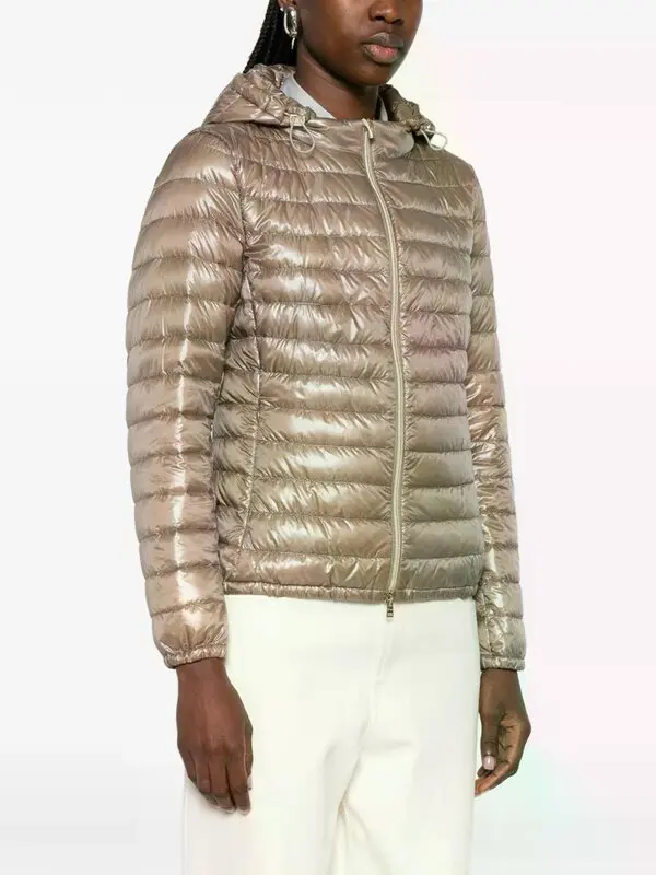 Herno Hooded Zip Coat - Neutrals