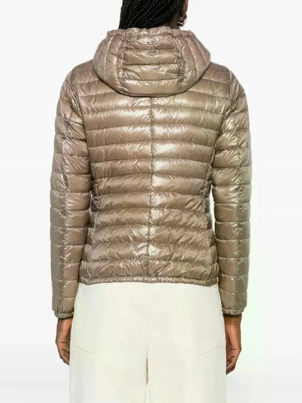 Herno Hooded Zip Coat - Neutrals