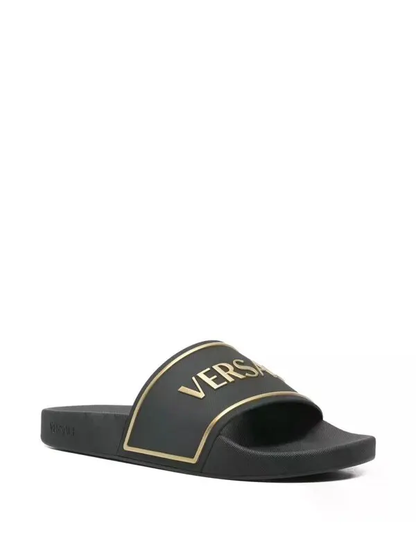 Versace Logo Embossed Rubber Slides