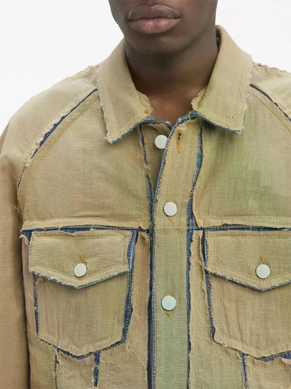 Palm Angels Logo-patch Ripstop Denim Jacket