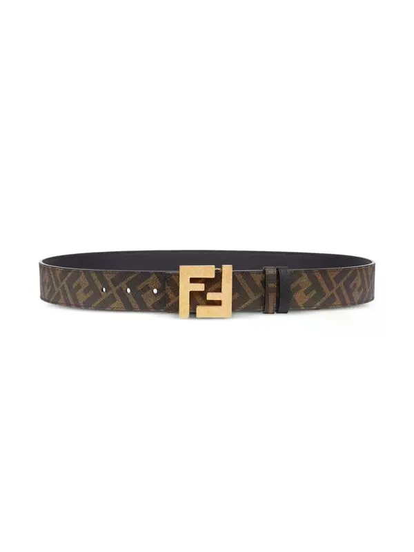 Fendi Ff-logo Reversible Leather Belt