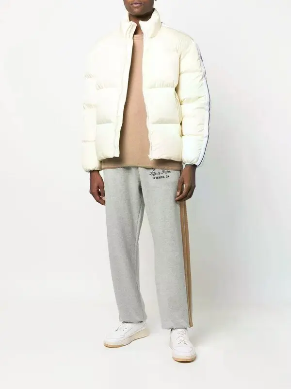 Palm Angels Padded Short Jacket With Logo Trim