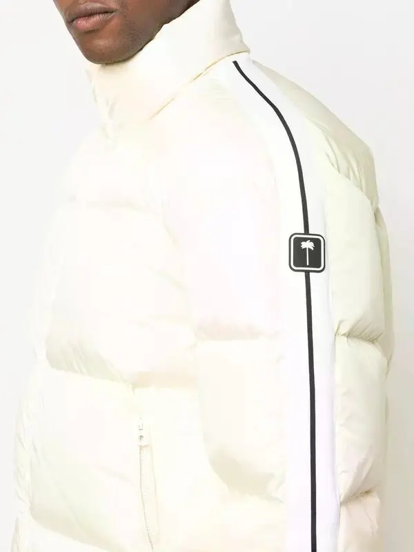 Palm Angels Padded Short Jacket With Logo Trim
