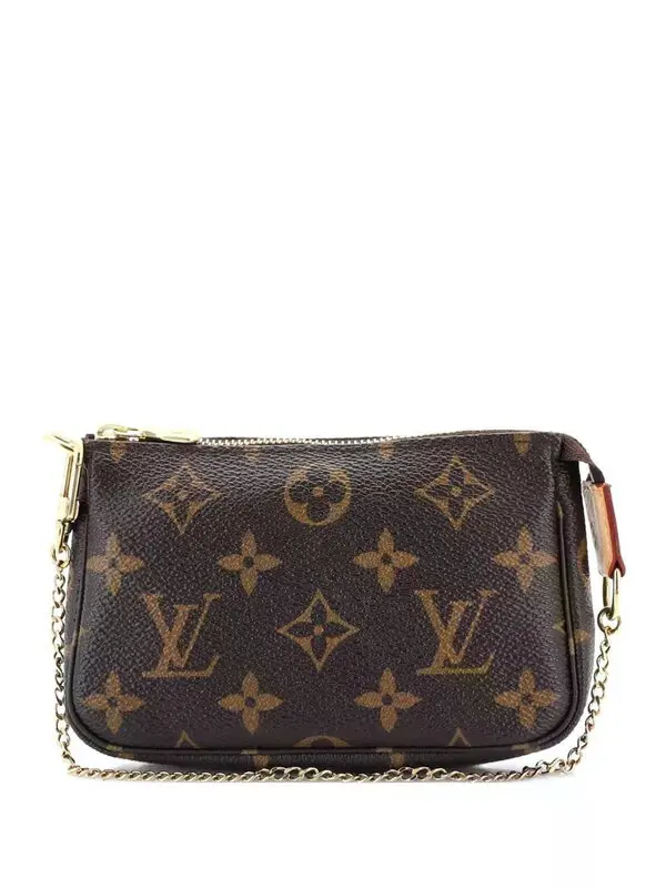 LOUIS VUITTON Pochette Accessoires Monogram Canvas Mini Clutch - Brown