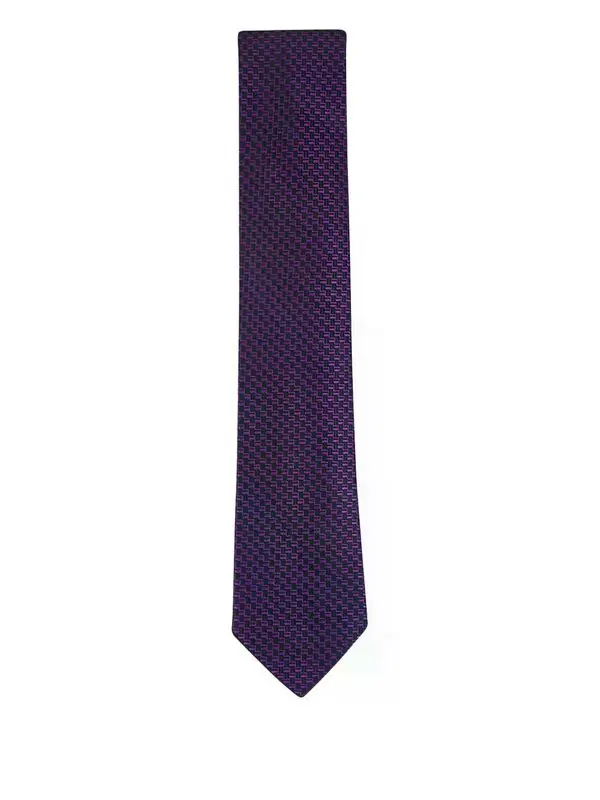 Zegna Patterned Neck Tie - Purple