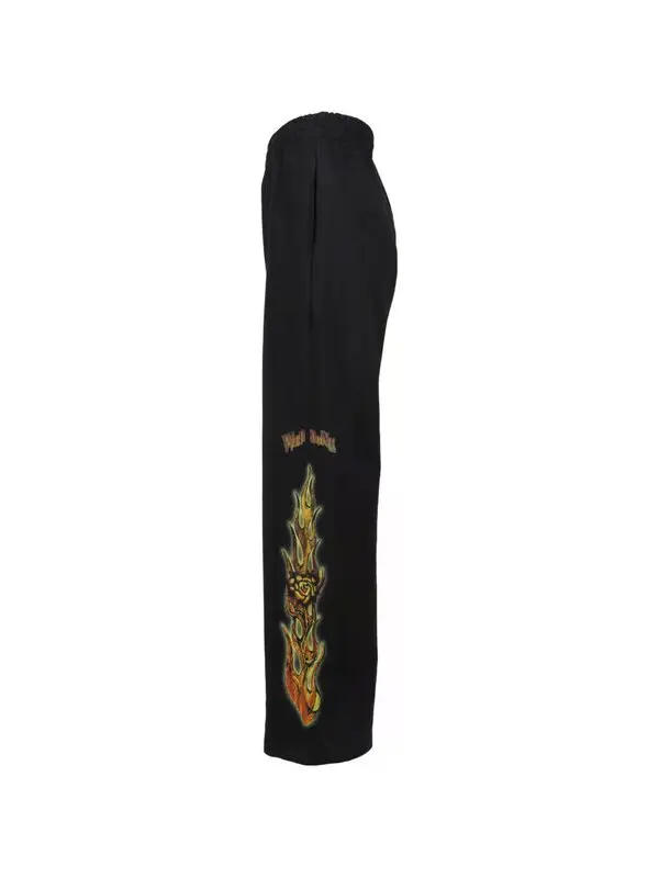 We11Done Flame-graphic Track Pants