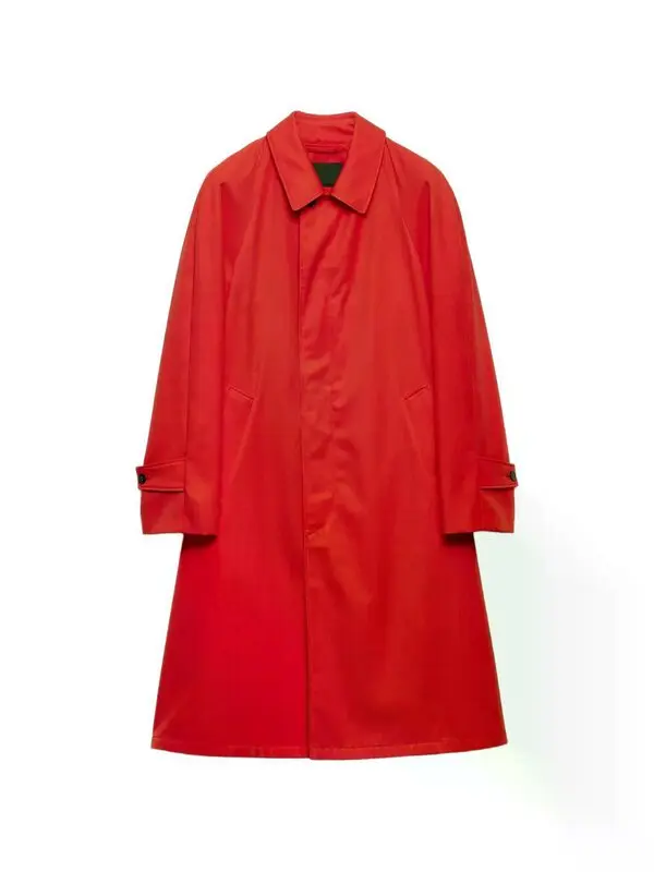 Prada Technical Gabardine Coat - Red
