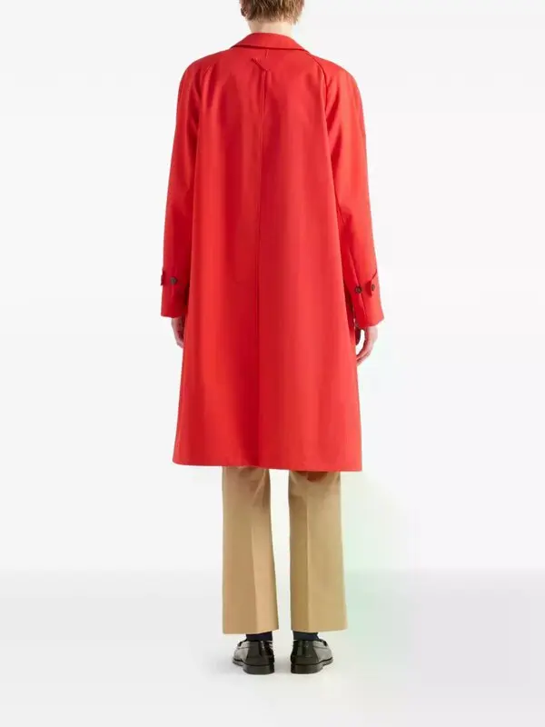 Prada Technical Gabardine Coat - Red