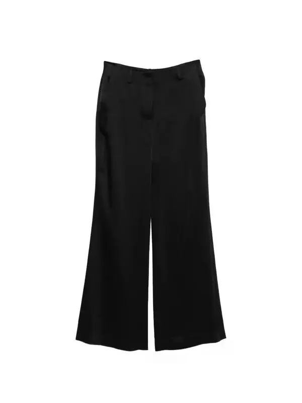 Theory Satin Flared Trousers - Black