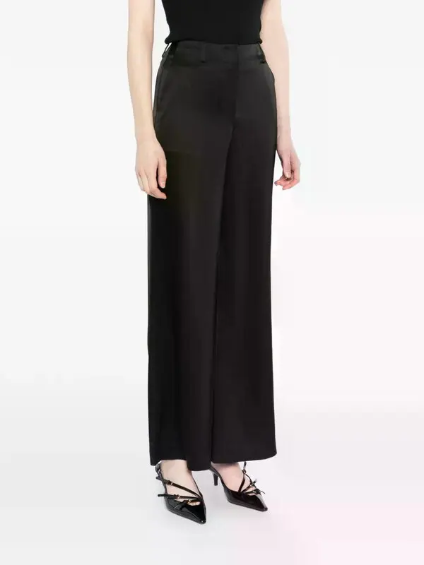 Theory Satin Flared Trousers - Black
