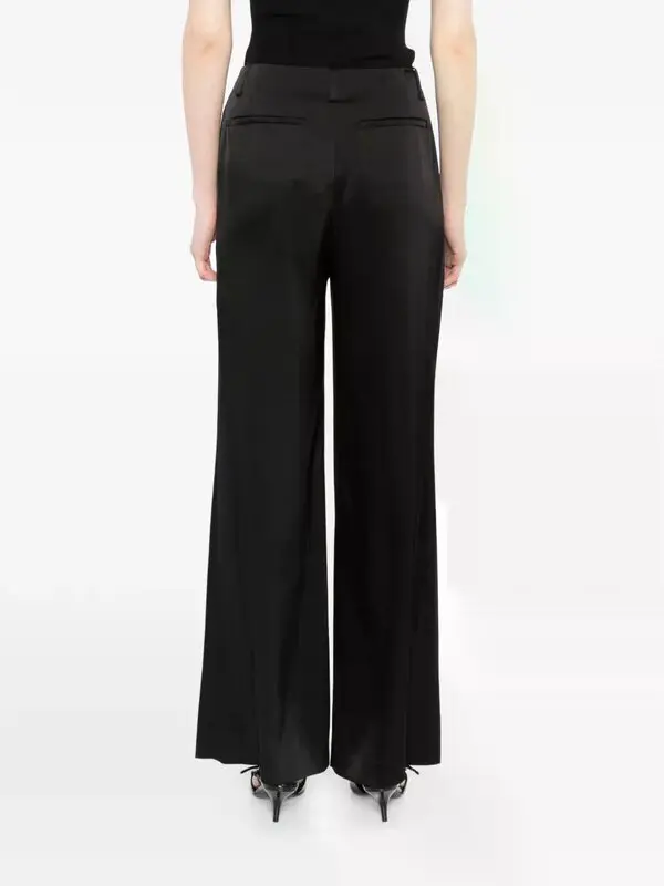 Theory Satin Flared Trousers - Black