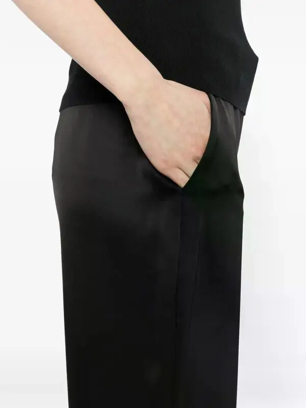 Theory Satin Flared Trousers - Black