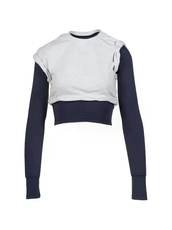 We11Done Cropped Sweatshirt With Draped Detailing