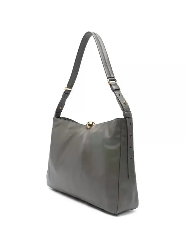 Furla Leather Shoulder Bag With Gold-tone Hardware - Grey