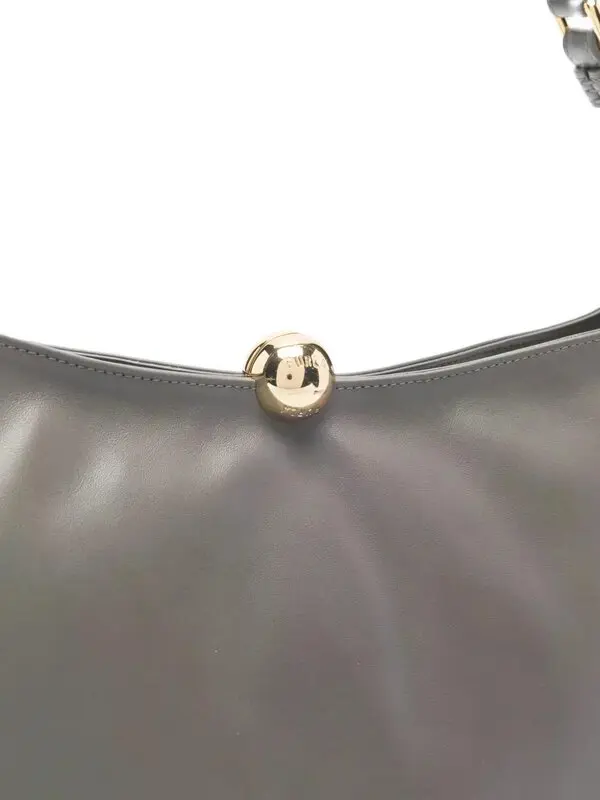 Furla Leather Shoulder Bag With Gold-tone Hardware - Grey