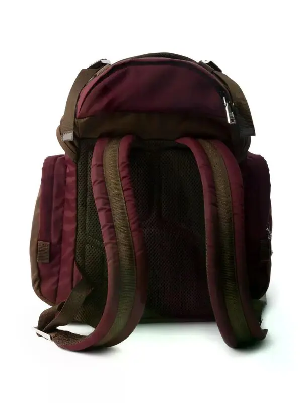 Prada Logo Plaque Buckled Backpack - Brown