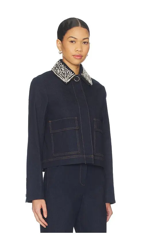 Veronica Beard Embellished Barrington Jacket - Midnight Wash