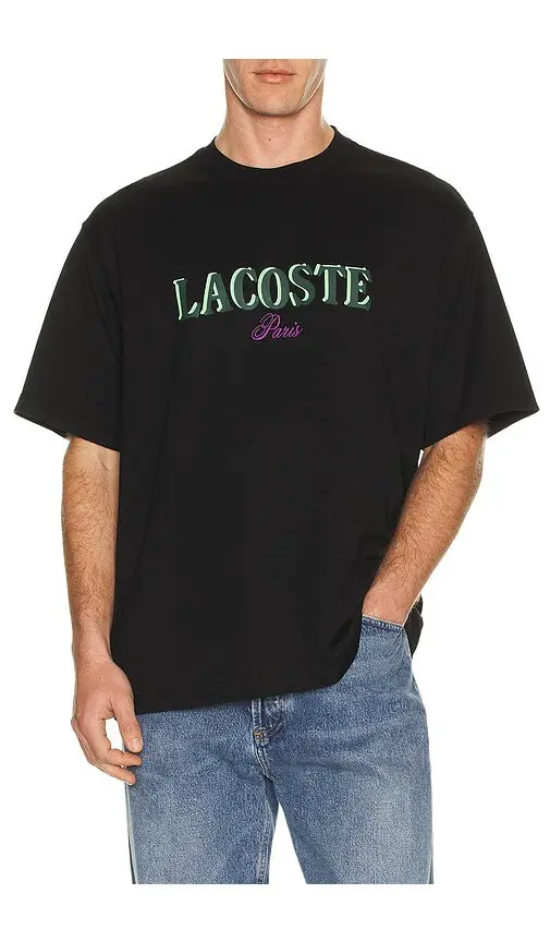 Lacoste Loose Fit Logo Tee - Black