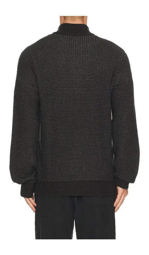 Faherty Brand Quarter Button Sweater - Graphite Night