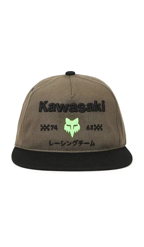 FOX RACING X Kawasaki Snapback Cap - Olive Green