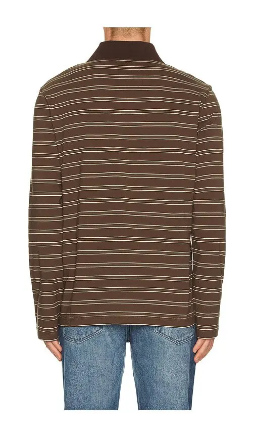 A.p.c. Long Sleeve Stripe Polo - Brown