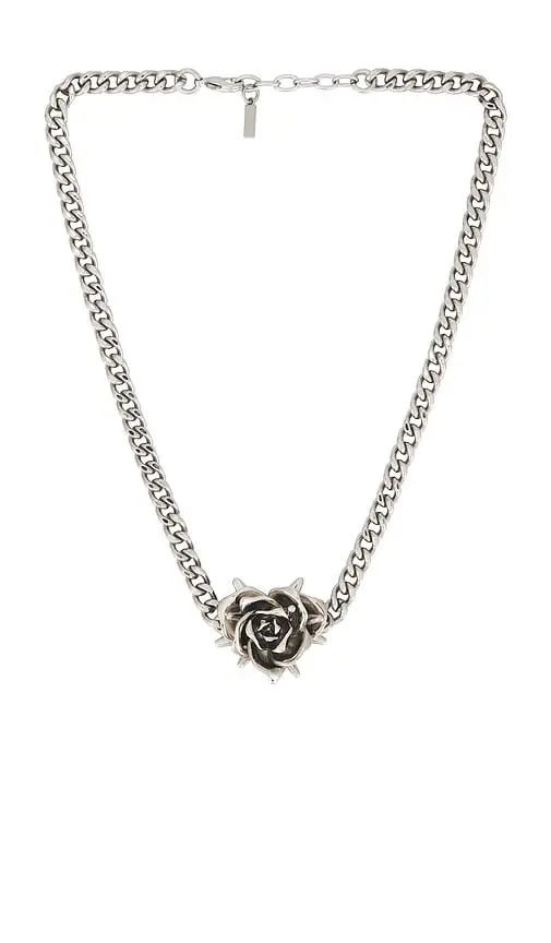 We11Done Spiky Rose Necklace - Silver